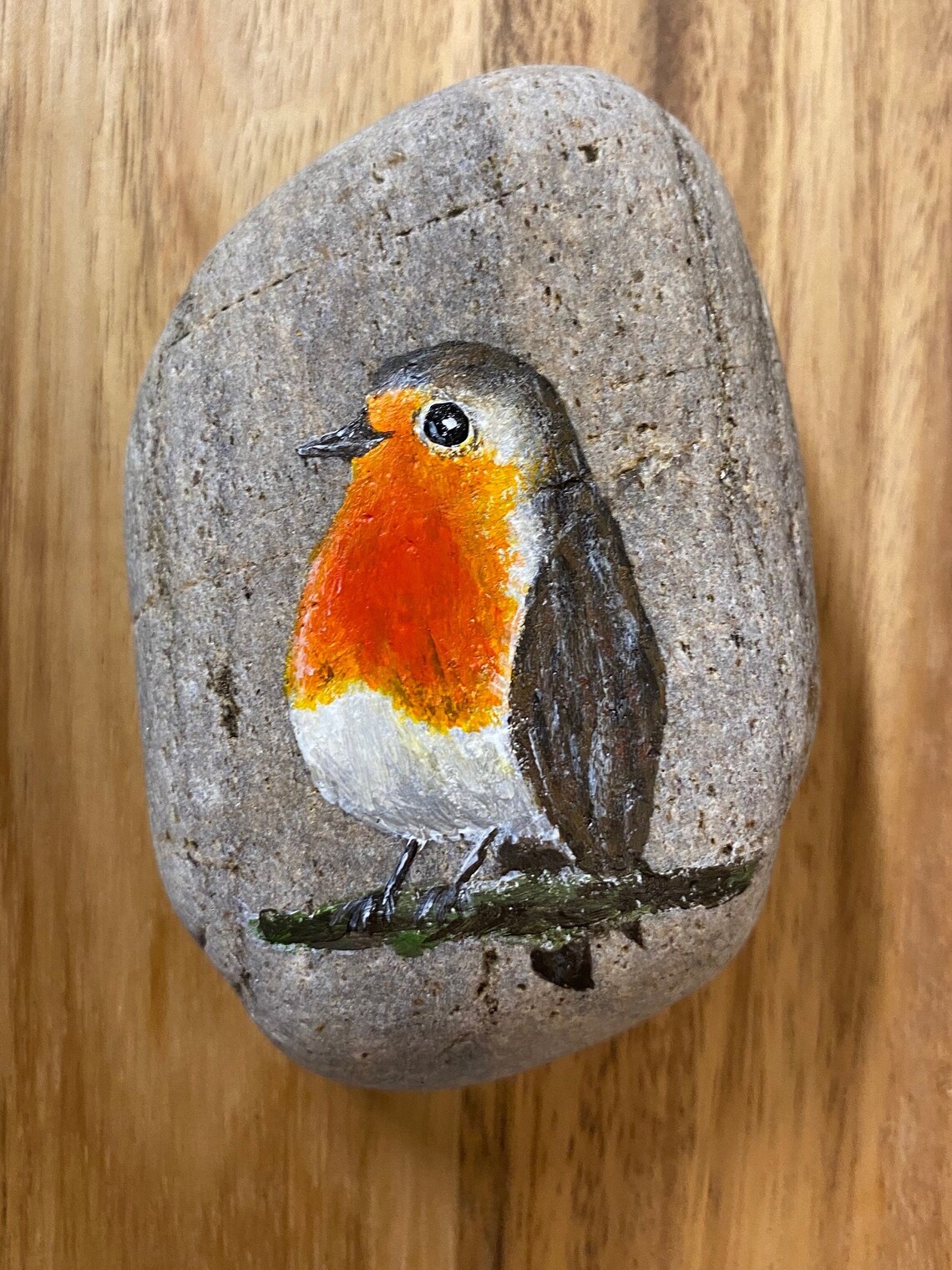 Robin Hand Painted Rock - Etsy