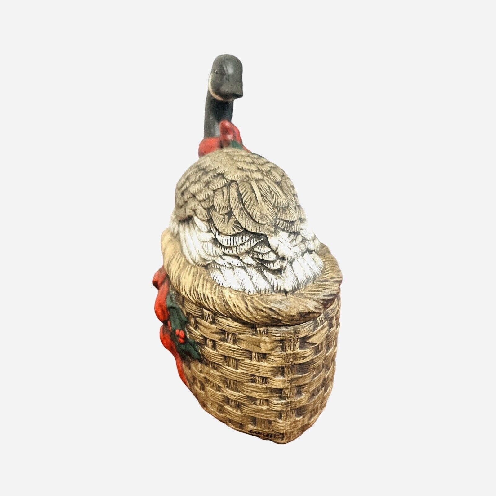 Vintage Christmas Canadian Goose Hand Painted Ceramic Candy Dish ...