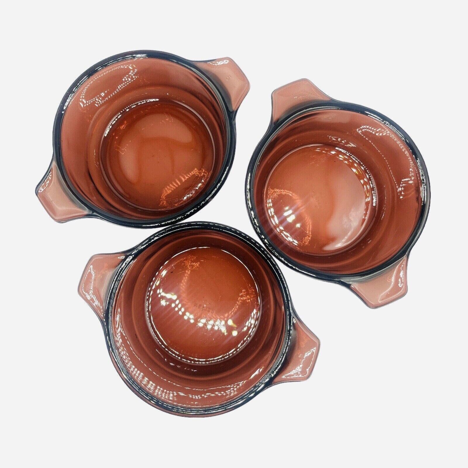 Set of 3 Cranberry Pyrex Glass Bowls With 2 Handles mexico - Etsy