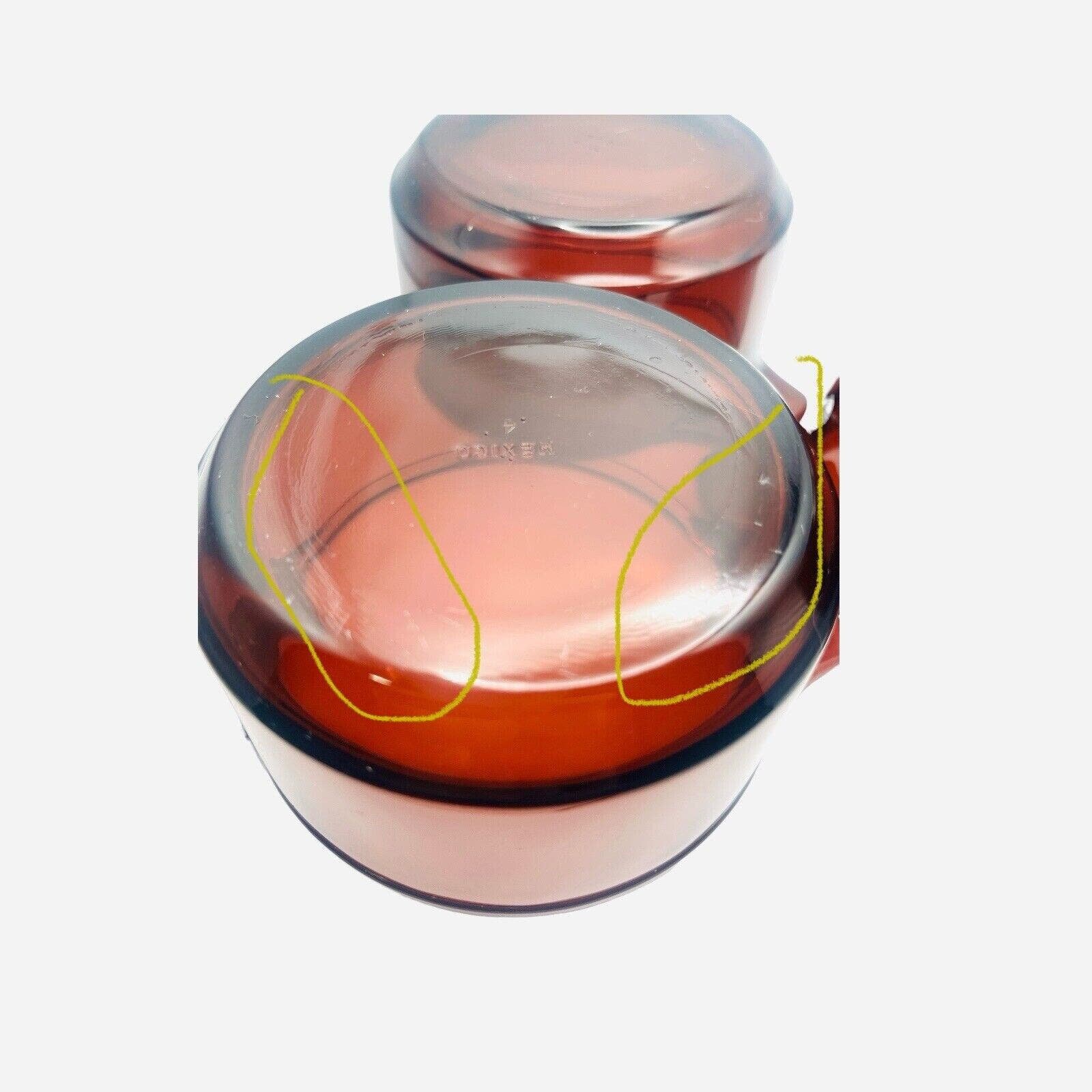 Set of 3 Cranberry Pyrex Glass Bowls With 2 Handles mexico - Etsy