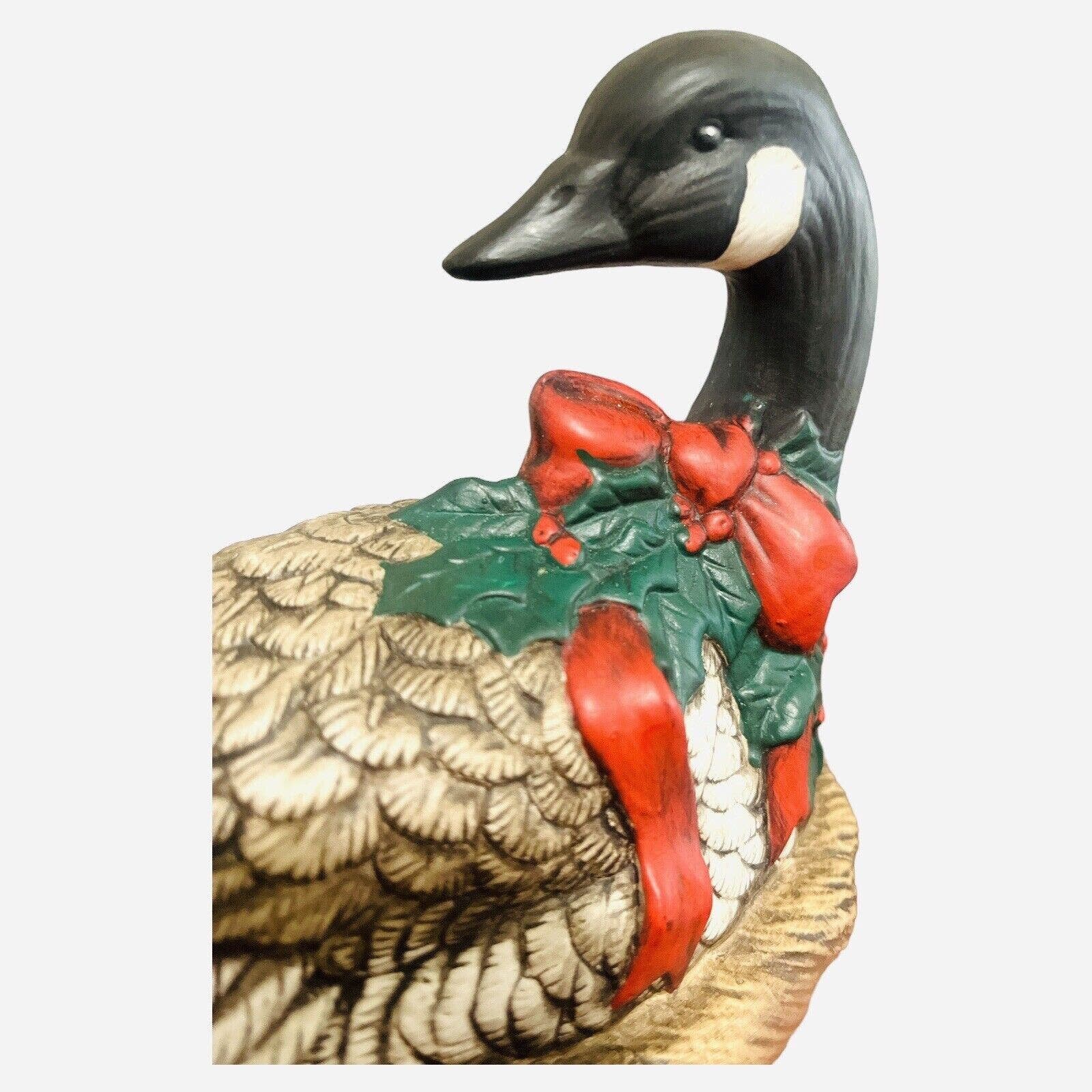 Vintage Christmas Canadian Goose Hand Painted Ceramic Candy Dish ...