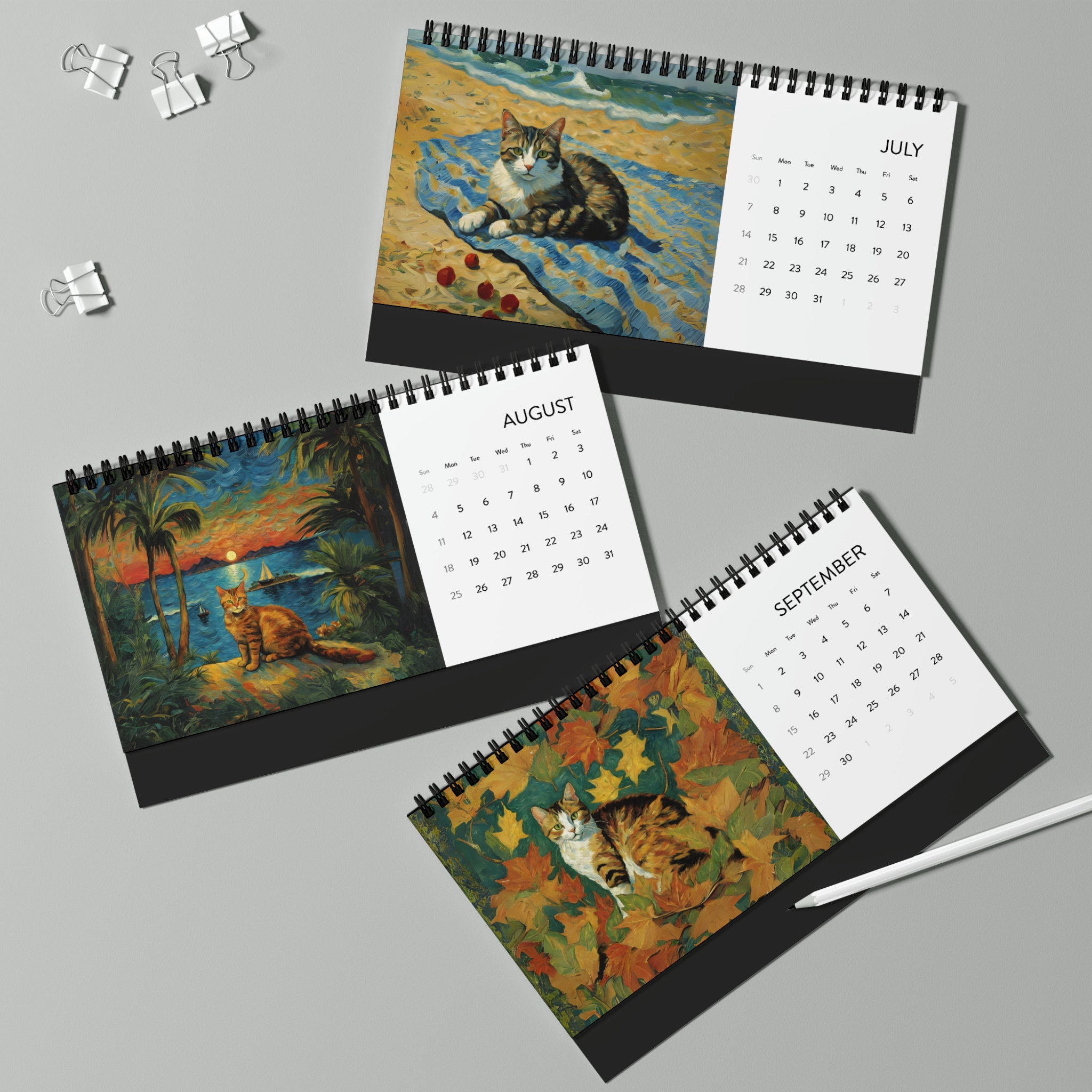 Cat Desktop Calendar (2024) sold by Amethyst Mandarin | SKU 115869712 ...