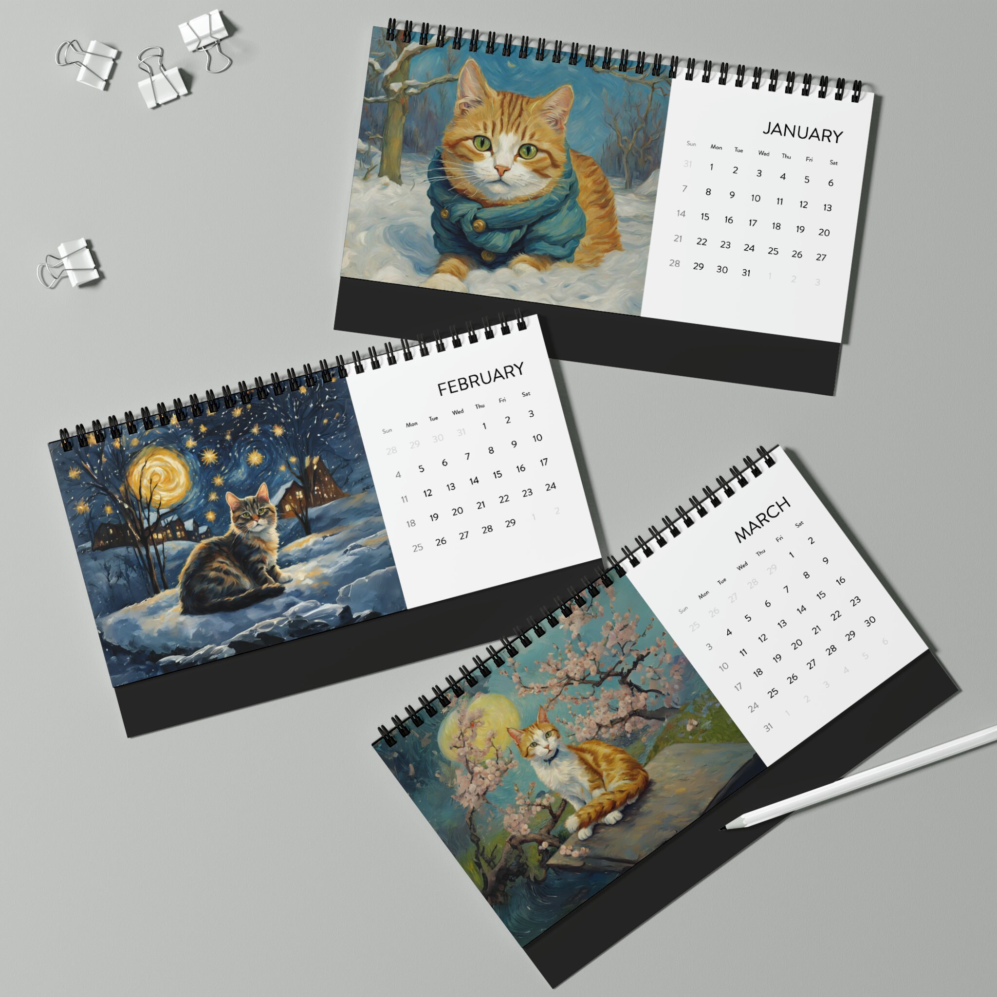Cat Desktop Calendar (2024) sold by Amethyst Mandarin | SKU 115869712 ...