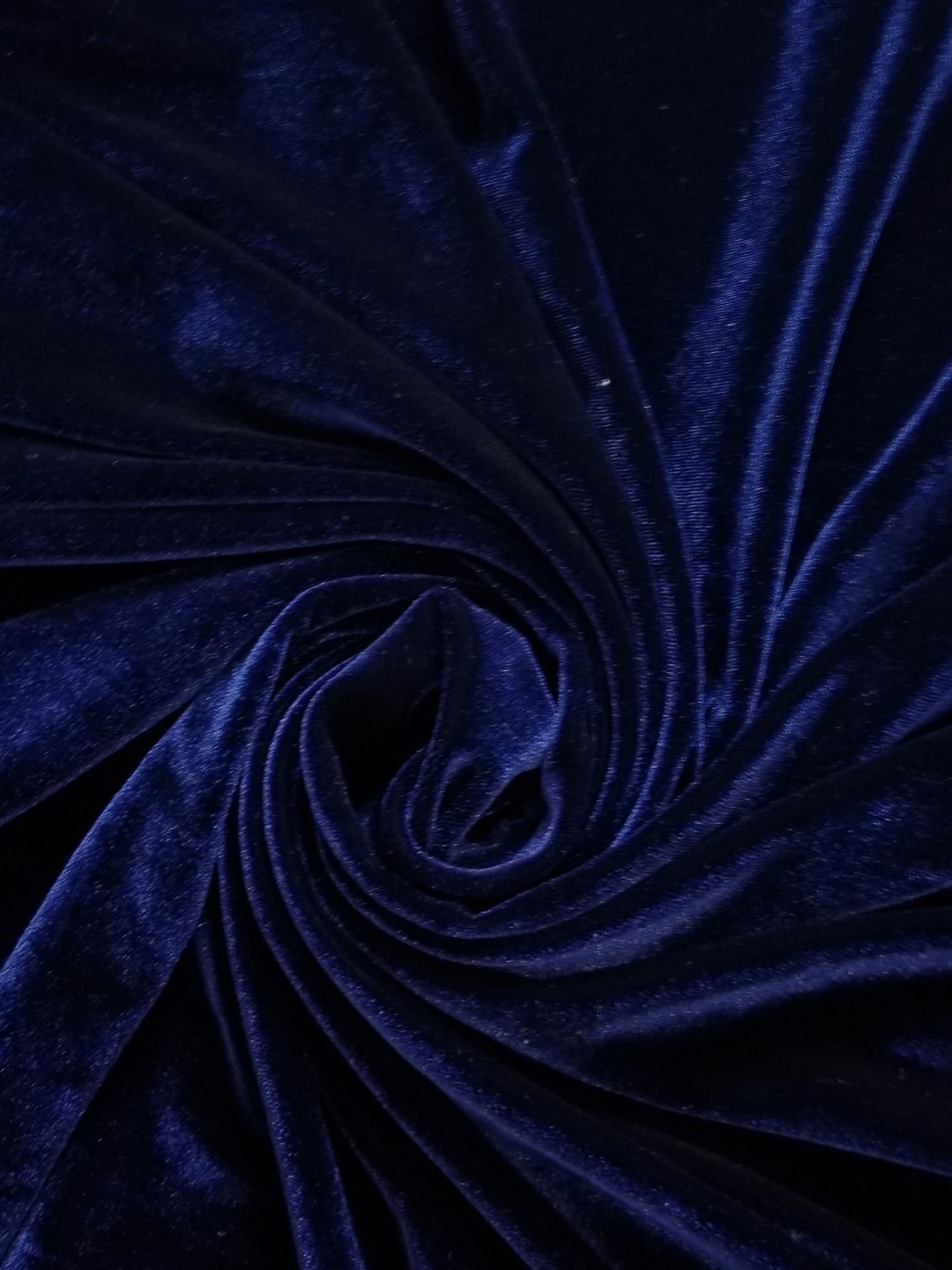 Navy Blue Stretch Velvet Fabric. Soft Stretch Polyester Fabric. Cosplay ...