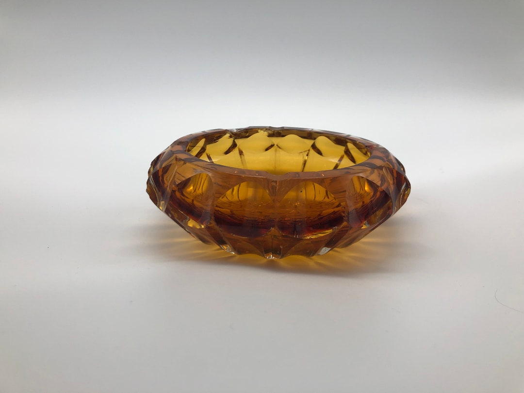 Amber Glass Ashtray - Etsy