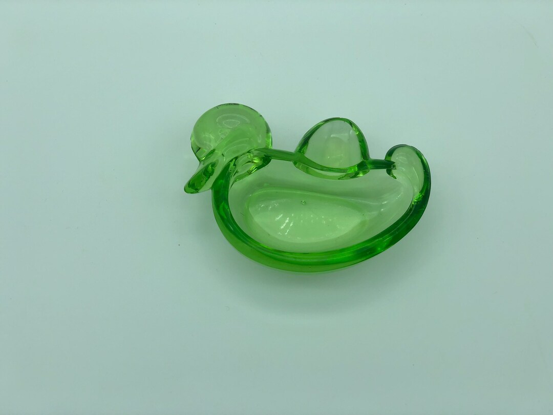 Vintage Green Uranium Glass Duck-shaped Ashtray - Certified and ...