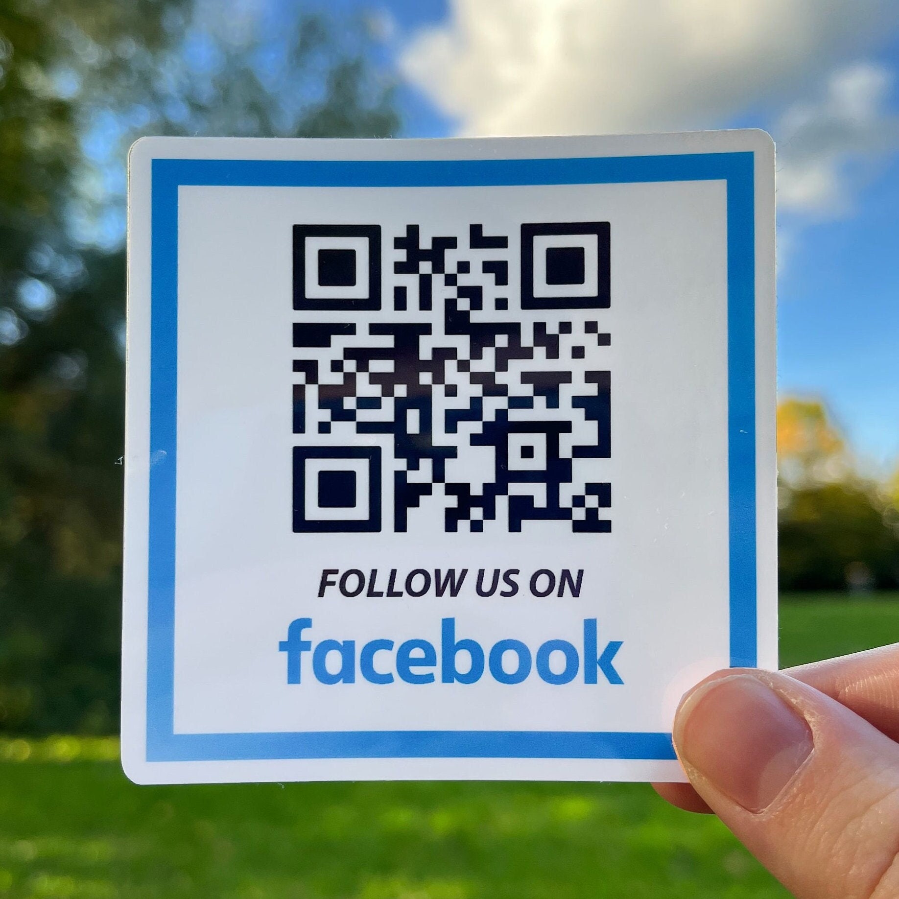 Facebook QR Code Sticker - Follow Us on Facebook – Social Media Sticker ...