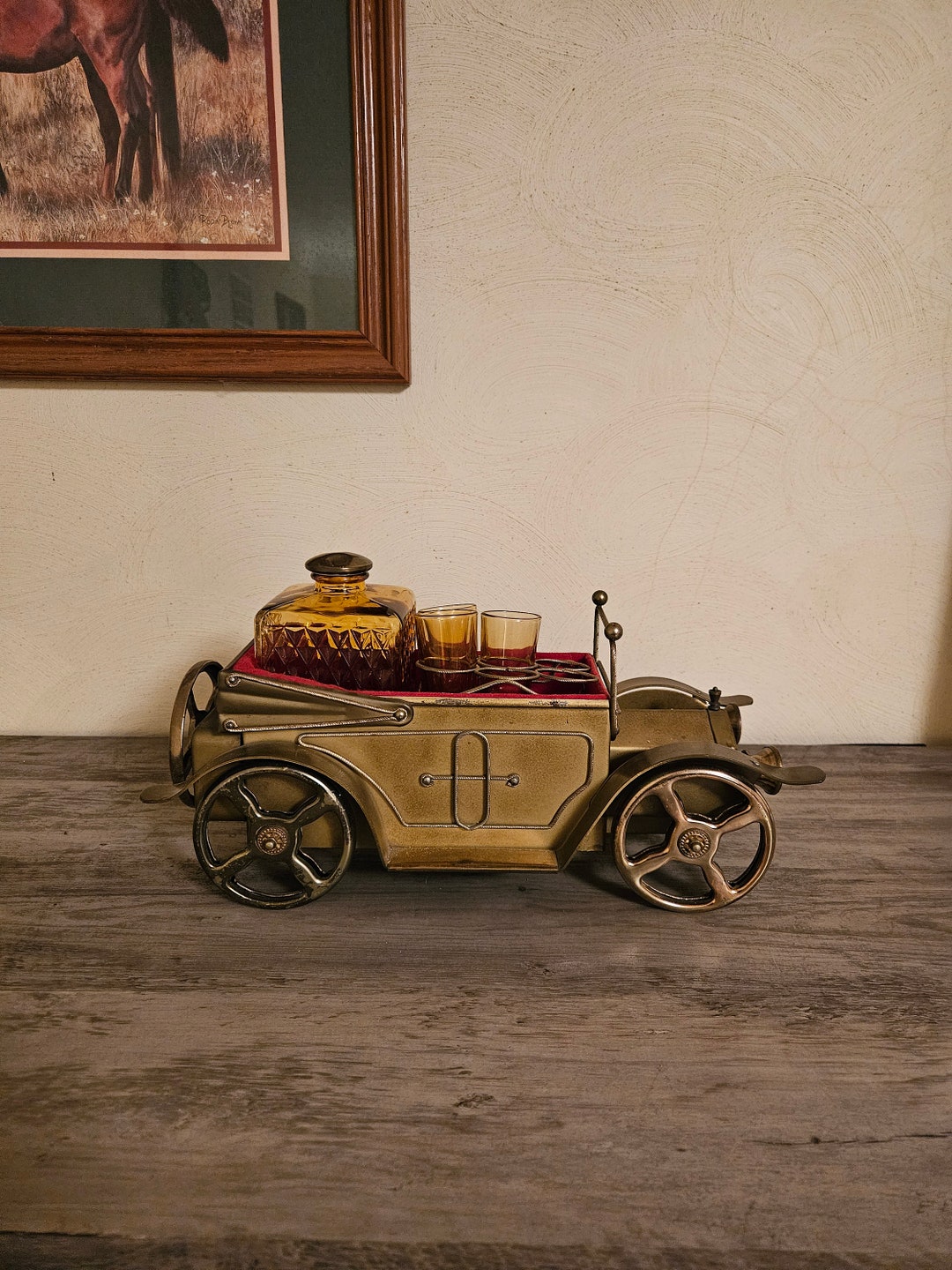 The Solid Gold Cadillac Vintage Automobile Music Box Decanter Bar Caddy ...