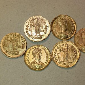Solidus Galla Placidia Replica, Byzantine Roman Coin, Late Antiquity ...