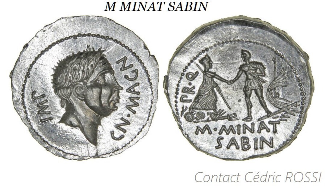 Reproductions of Ancient Coins Pompey Denarius Hand Engraving With ...