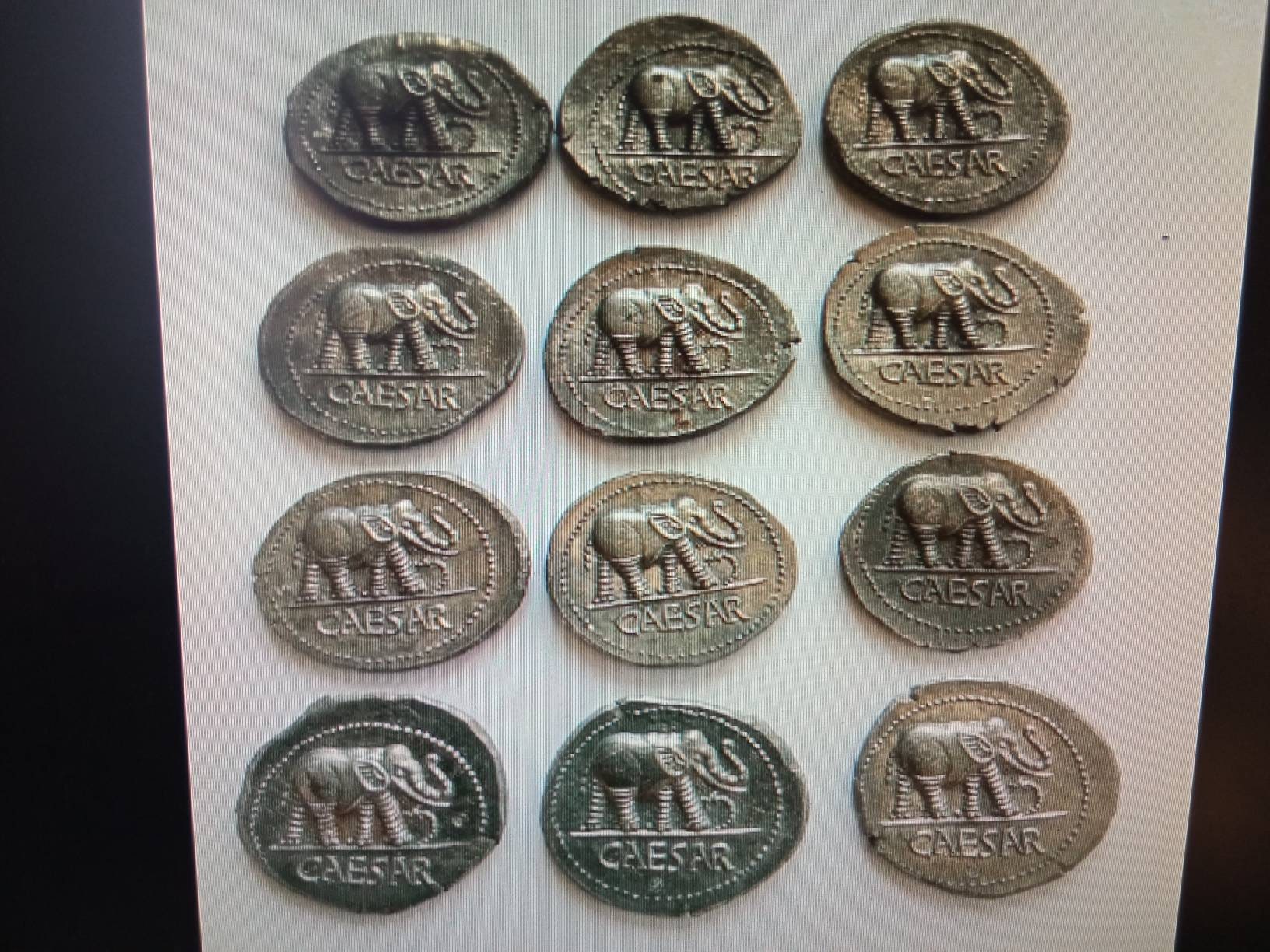 Julius Caesar Elephant Roman Civil War, Ancient Roman Empire Denarius ...