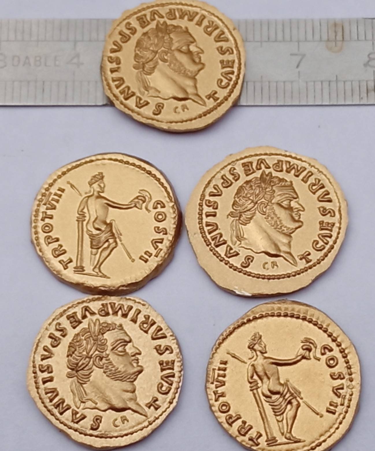 Reproductions of Ancient Coins Aureus Titus Hand Engraving With Chisel ...