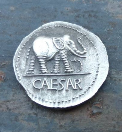 Julius Caesar Elephant Roman Civil War, Ancient Roman Empire Denarius ...