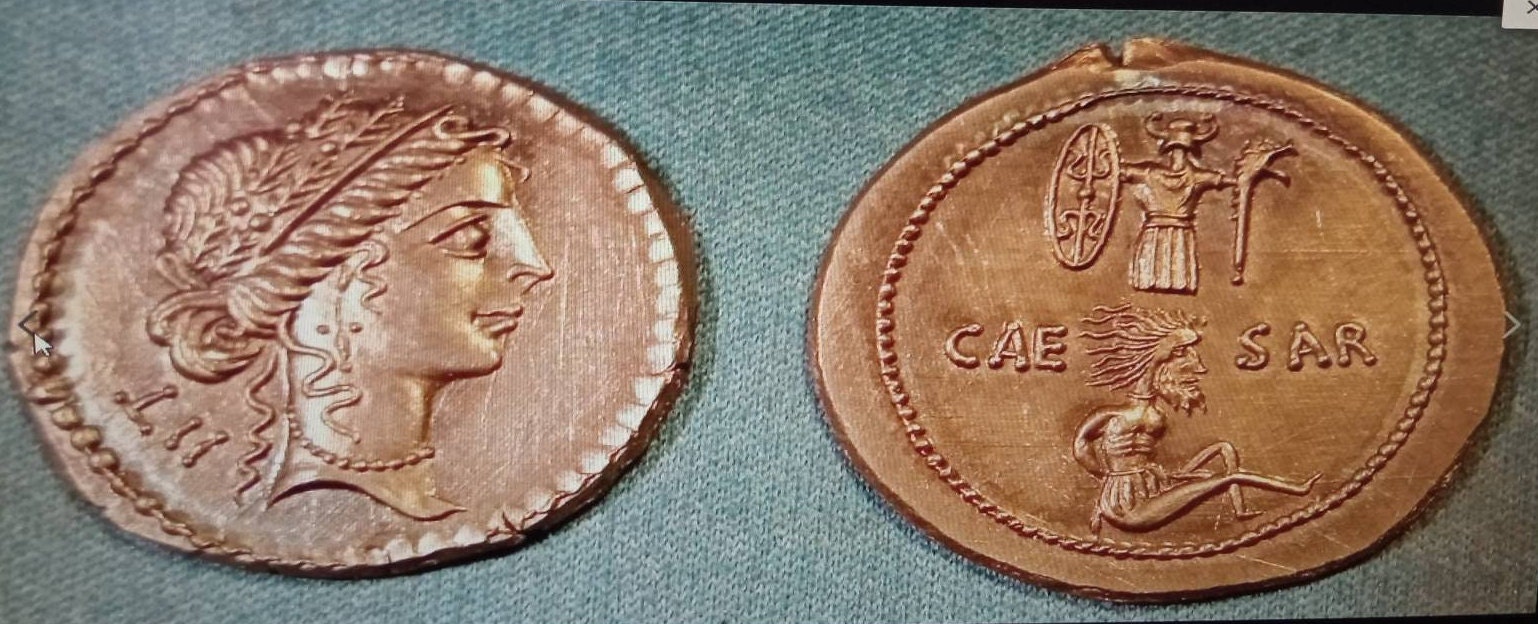 Reproductions of Ancient Coins Julius Caesar Vercingetorix Denier Hand ...