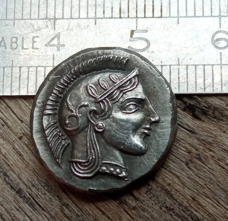 Reproduction Greek Drachma Coins Athens Athena Owl Dimension 18 Mm 4 Gm ...