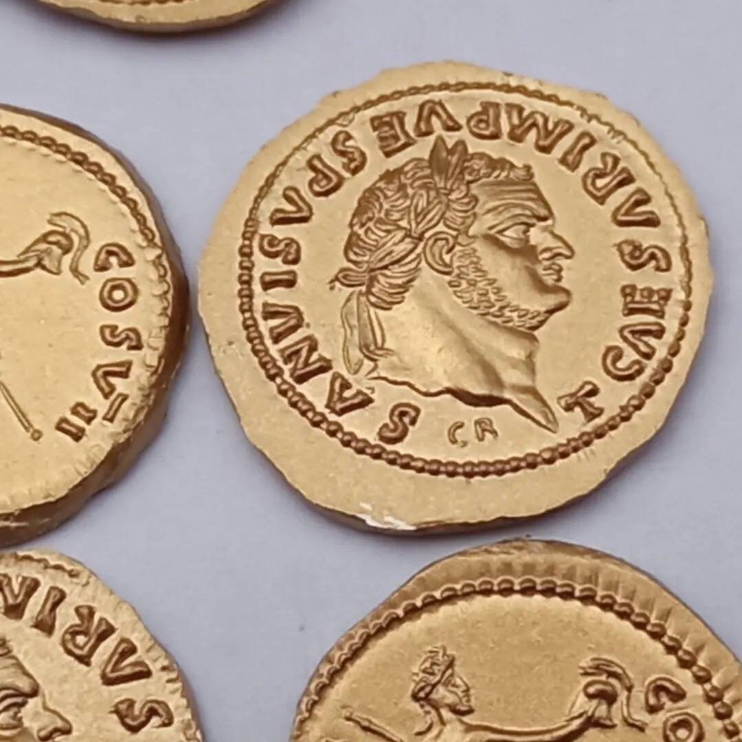 Reproductions of Ancient Coins Aureus Titus Hand Engraving With Chisel ...