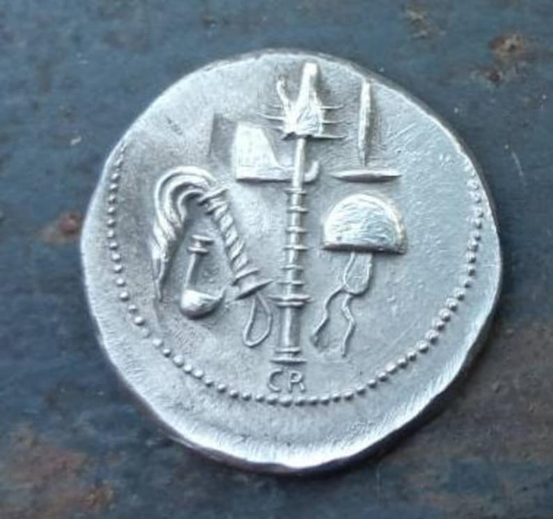 Julius Caesar Elephant Roman Civil War, Ancient Roman Empire Denarius ...