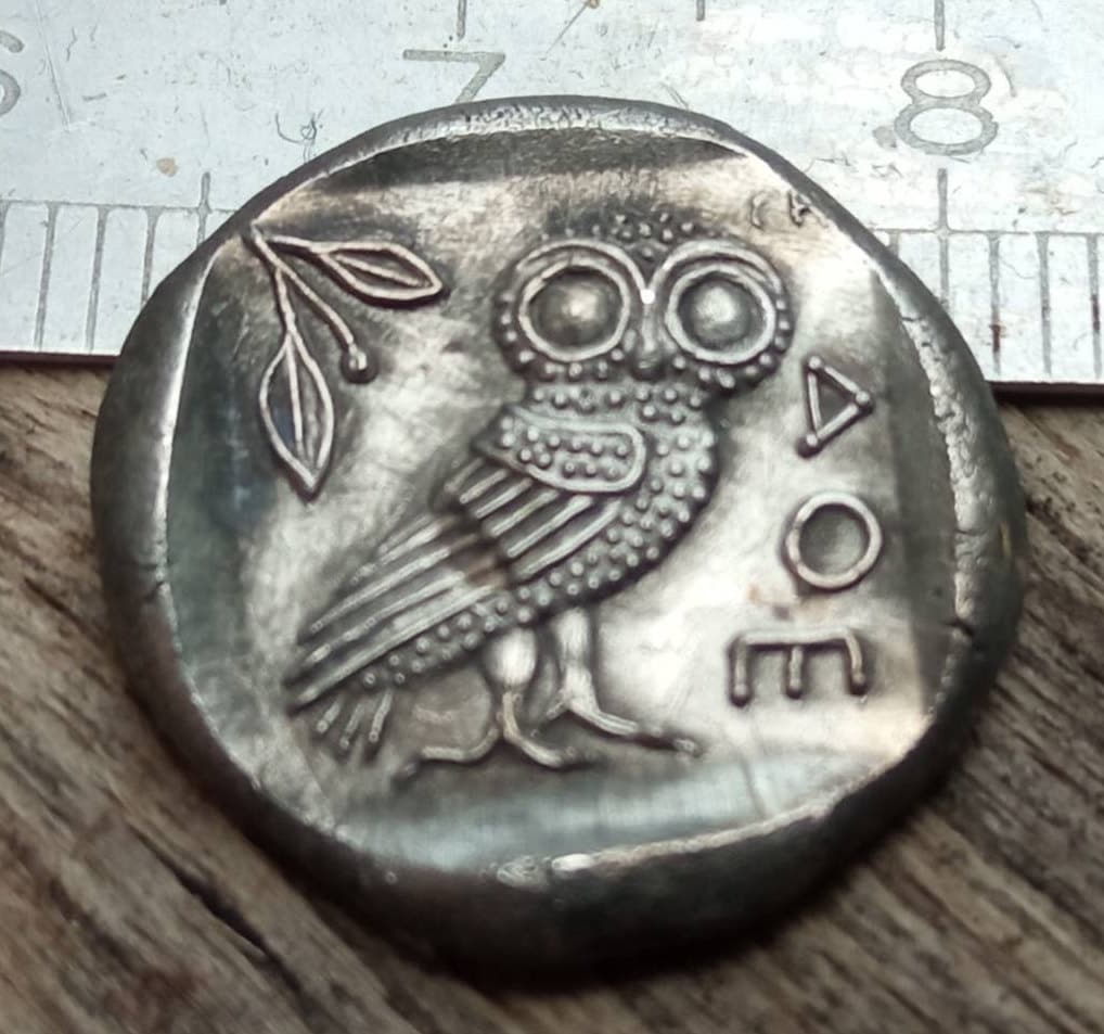 Reproduction Greek Drachma Coins Athens Athena Owl Dimension 18 Mm 4 Gm ...