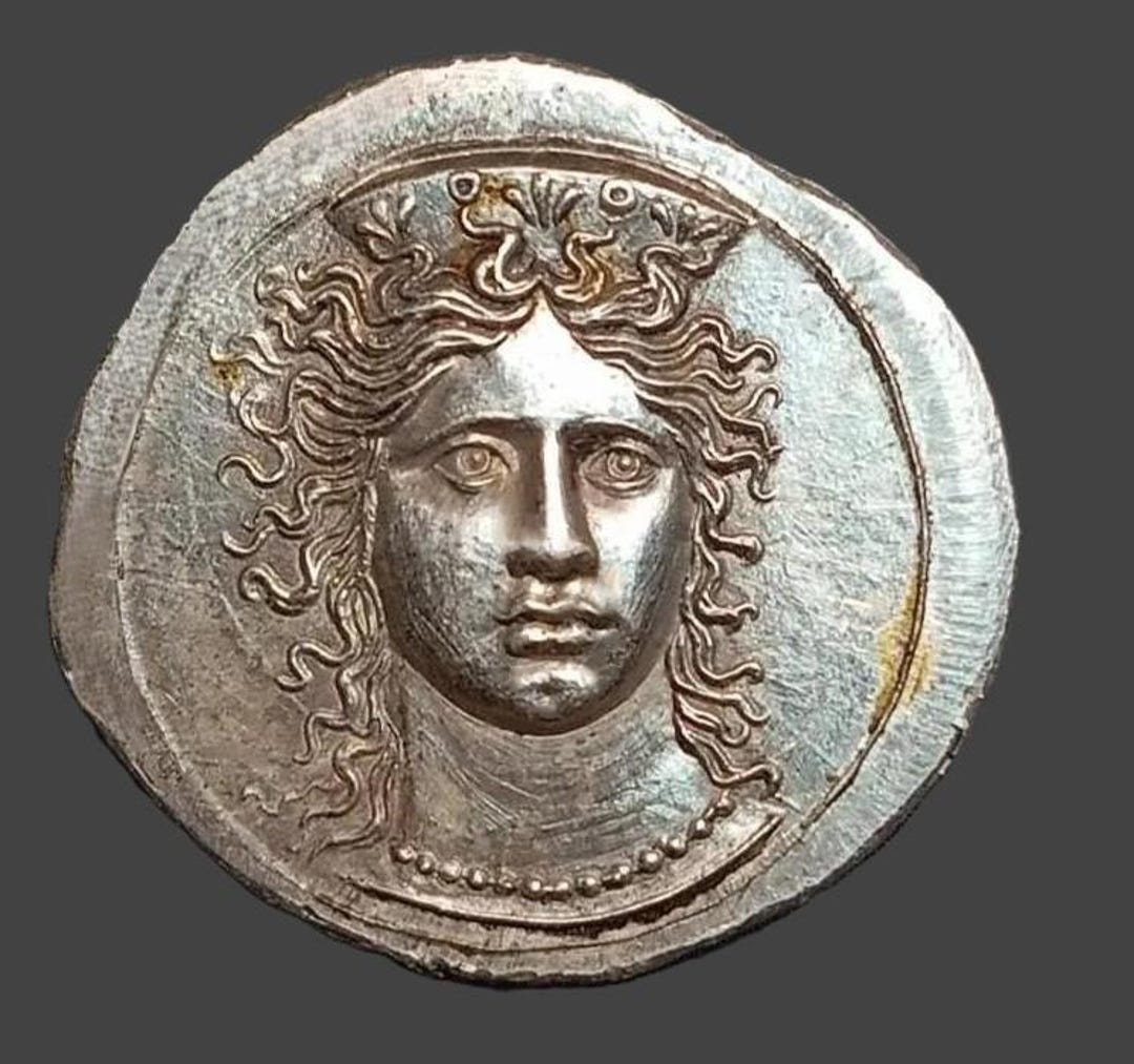 Reproduction. Greek Nomos Stater Coins With Croton Head of Hera ...