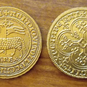 Lot of 5 Pieces. Saint Louis Shield. Philip IV the Fair Gold Mace ...