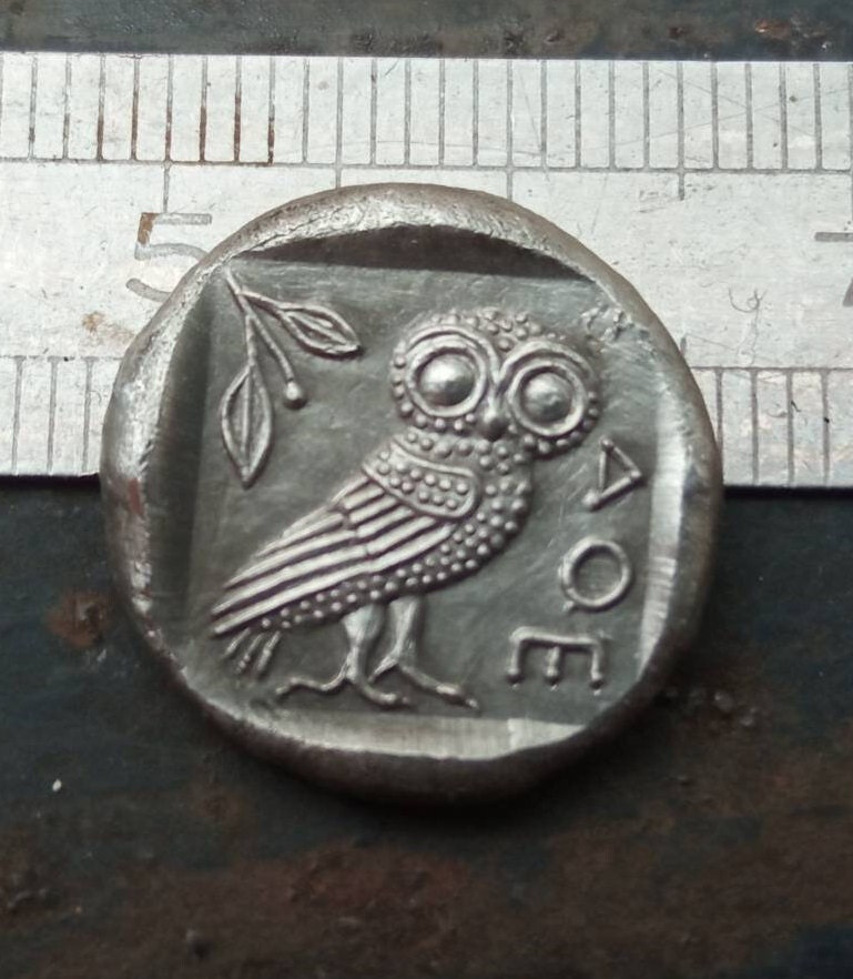 Reproduction Greek Drachma Coins Athens Athena Owl Dimension 18 Mm 4 Gm ...