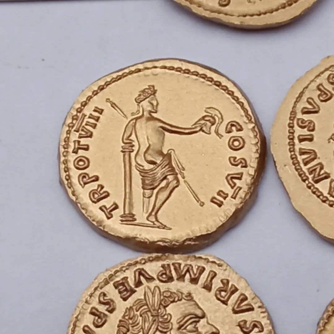 Reproductions of Ancient Coins Aureus Titus Hand Engraving With Chisel ...