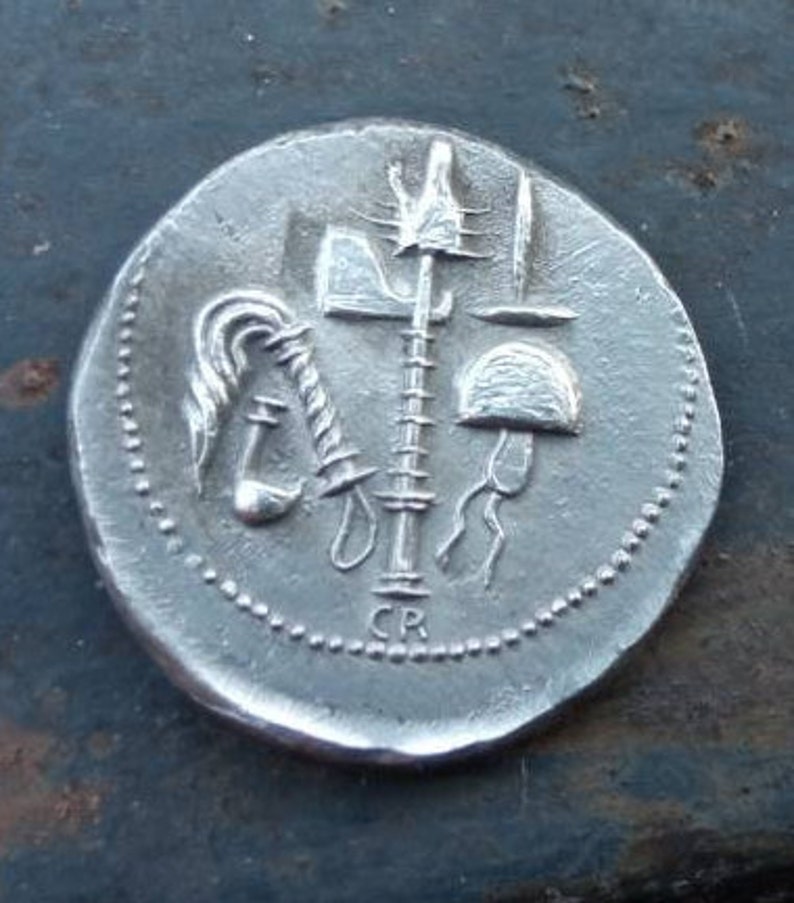 Julius Caesar Elephant Roman Civil War, Ancient Roman Empire Denarius ...