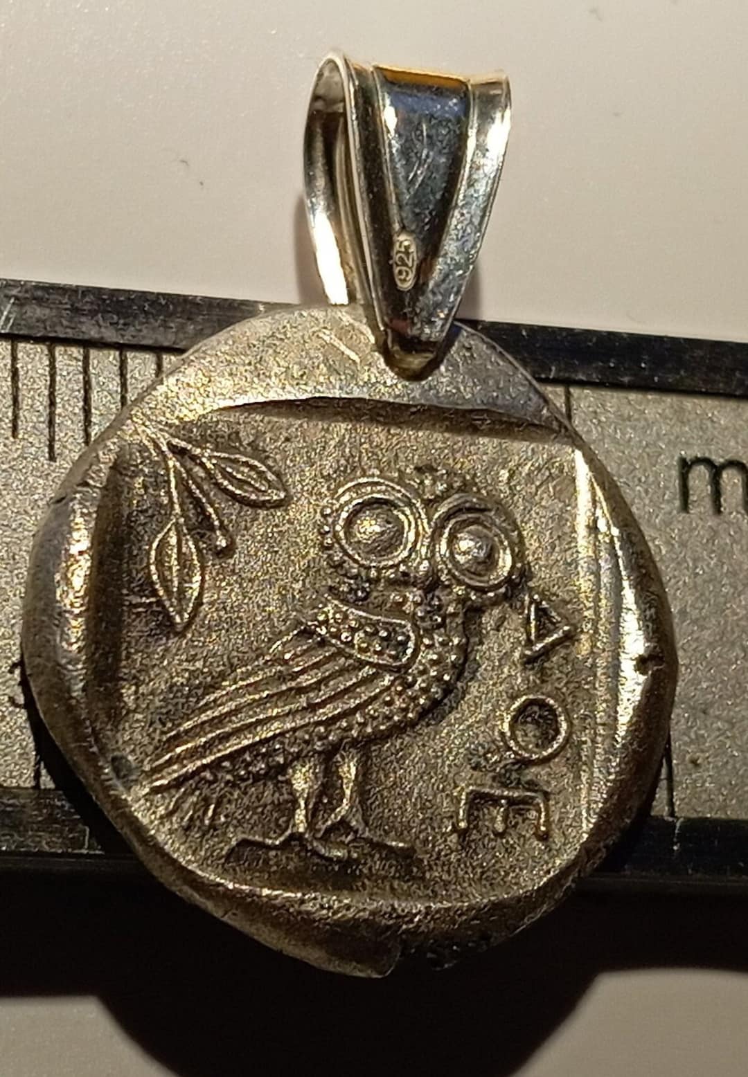 Silver Medal. Reproduction of Greek Drachma Coins. Athens. Athena. Owl ...
