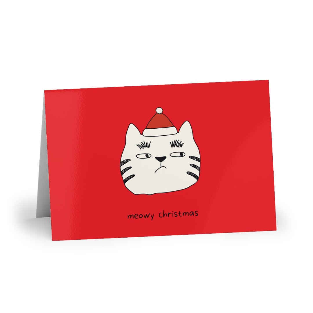 Meowy Christmas Cards Meowy Christmas Holiday Greeting Cards - Etsy