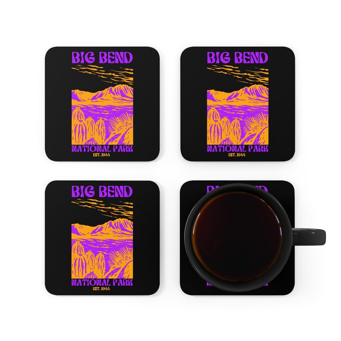 Big Bend National Park Corkwood Coaster Set - Etsy