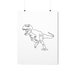 Minimalist One Line Drawing Line Art T-rex Fine Wall Art Print - Etsy