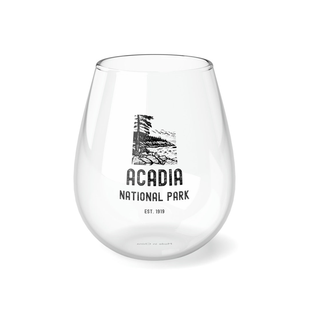 Acadia National Park Stemless Wine Glass - Etsy