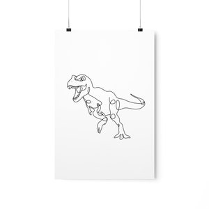Minimalist One Line Drawing Line Art T-rex Fine Wall Art Print - Etsy