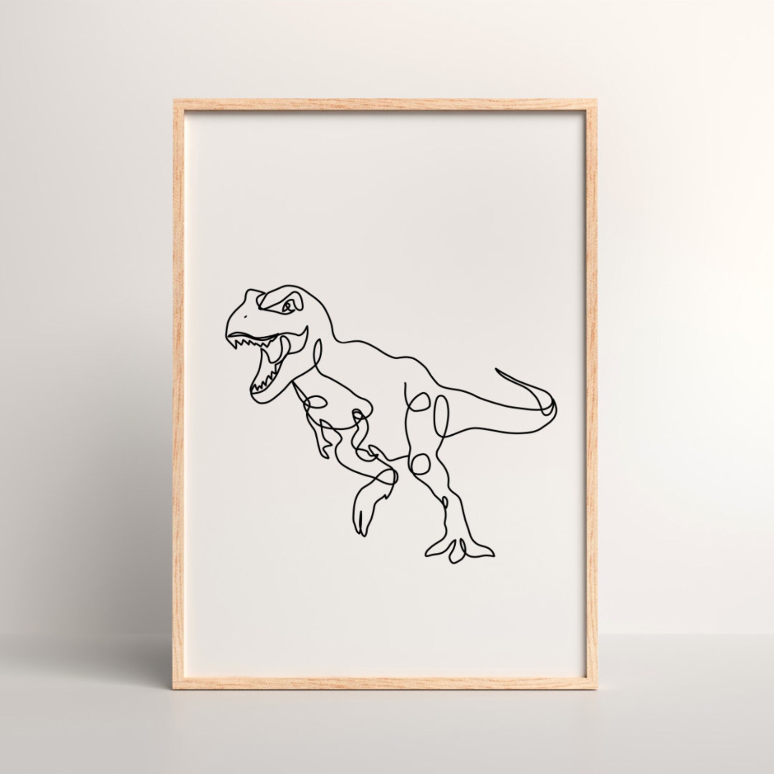 Minimalist One Line Drawing Line Art T-rex Fine Wall Art Print - Etsy