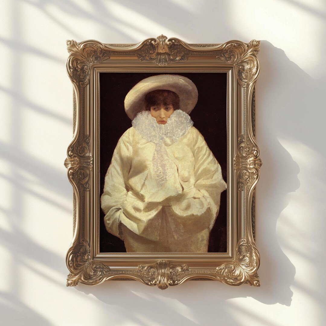 Pierrot Vintage Clown Art Print - Pierrot Portrait Painting | French ...