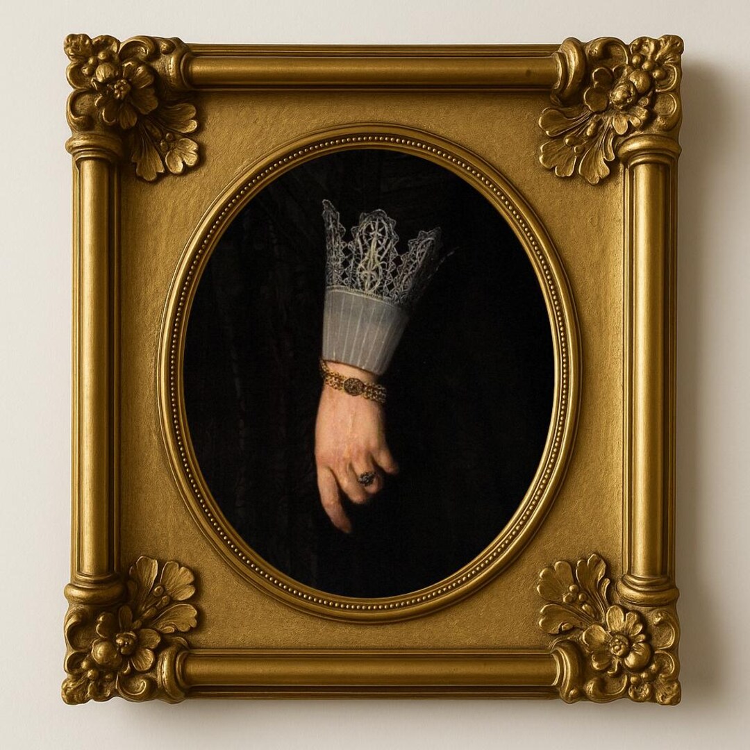 Elegant Old Master Oil Painting Hand Print - Dutch Renaissance Wall Art ...