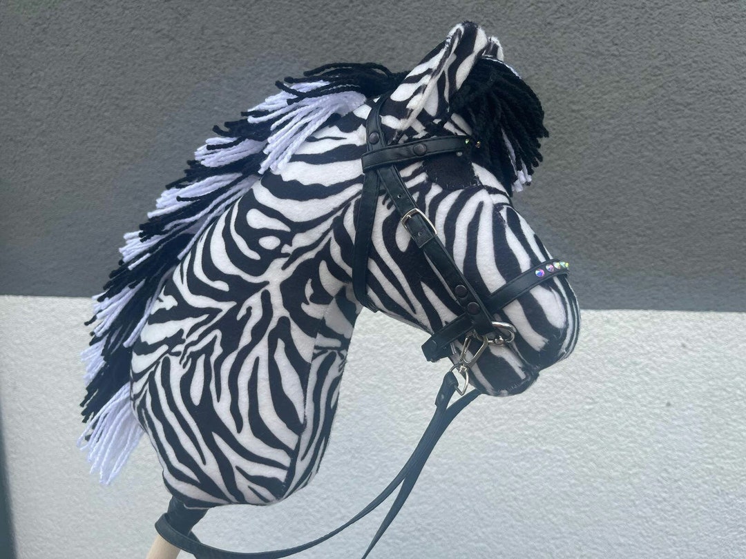 New Handmade Hobby Horse Zebra. Realistic Black and White Zebra ...