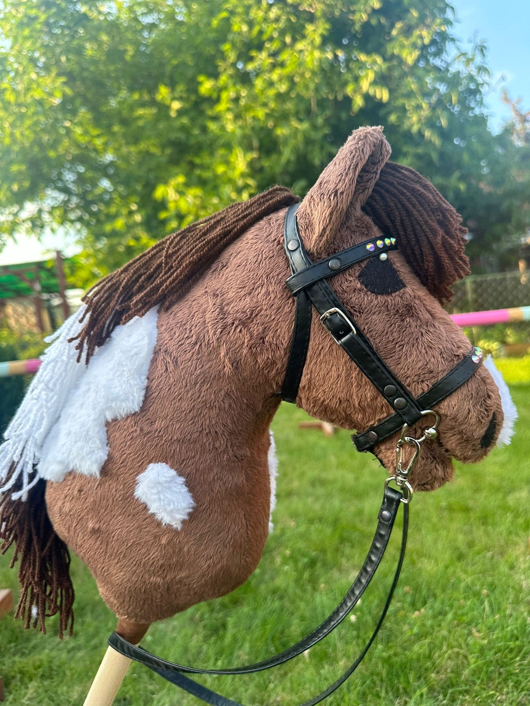 Hobby Horse Curly A3 – Realistic Stick Horse With Bridle, Reins & Felt ...