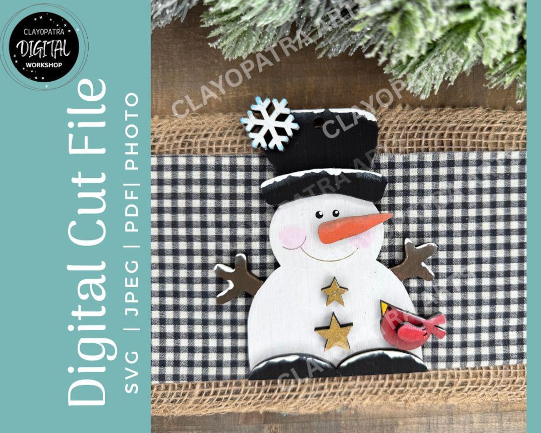 Primitive Snowman Ornament SVG Laser Cut File (digital Download) - Etsy