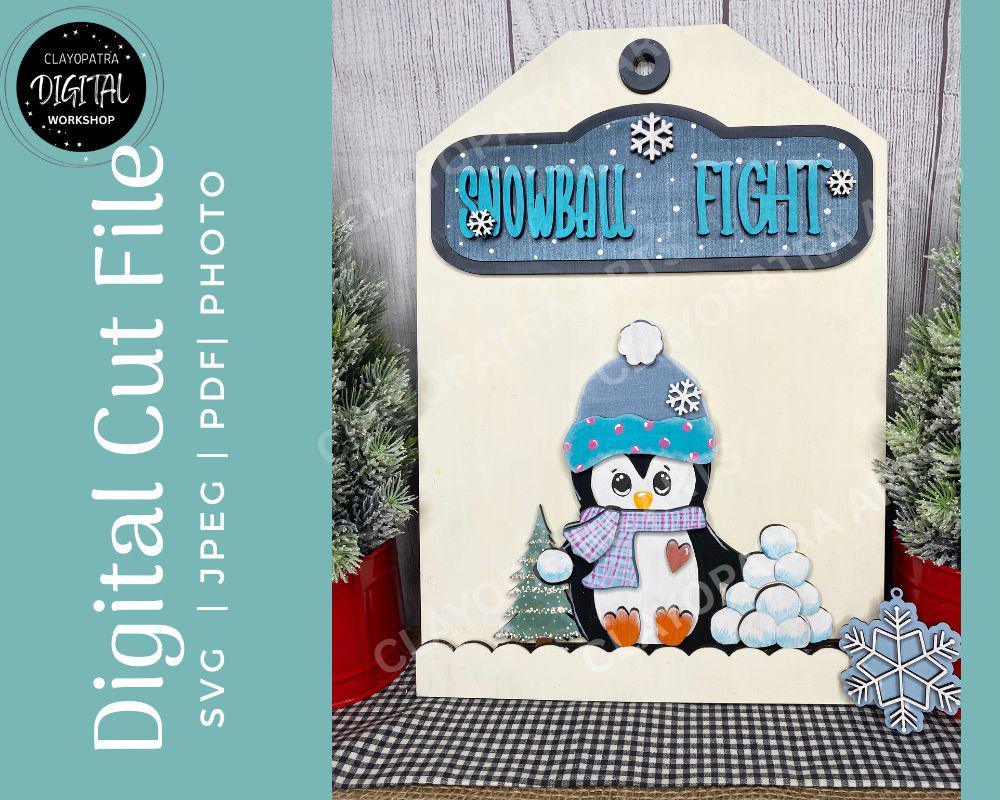 Winter Penguin Laser Cut File, Shelf Sitter SVG (digital Download) - Etsy