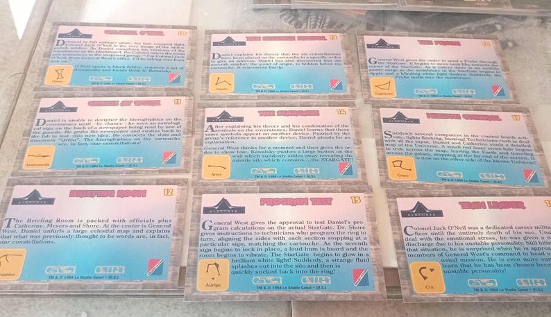 Stargate Trading Cards 1-99 Set ..by Lee Studio Canal 1994 in Plastic ...