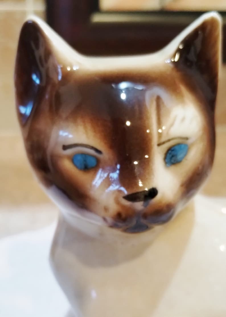 Vintage Ceramic Siamese Cat Made in Brazil - Etsy