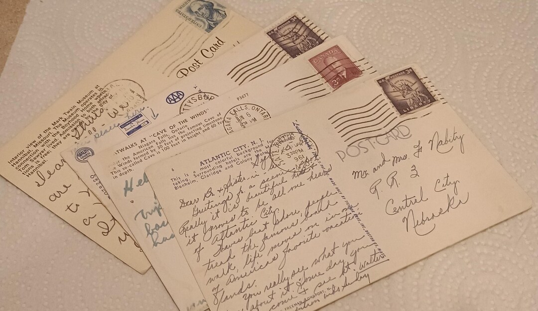 Four Mid Century Post Cards With Stamps Historic Places ALL Four for 10 ...