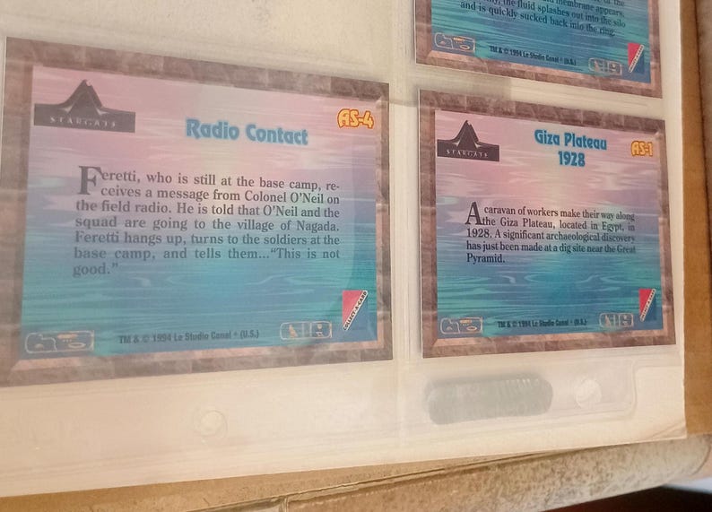 Stargate Trading Cards 1-99 Set ..by Lee Studio Canal 1994 in Plastic ...
