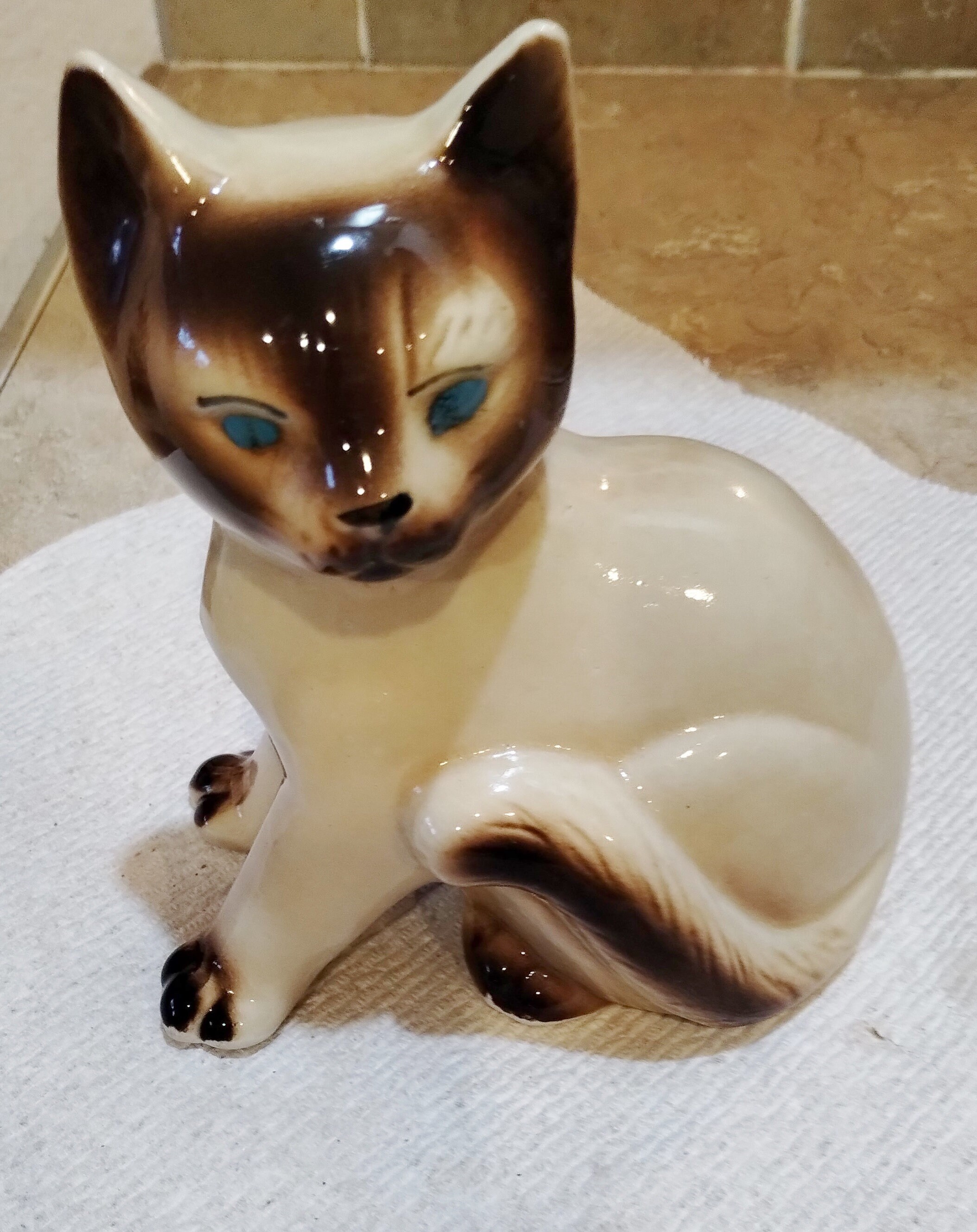 Vintage Ceramic Siamese Cat Made in Brazil - Etsy