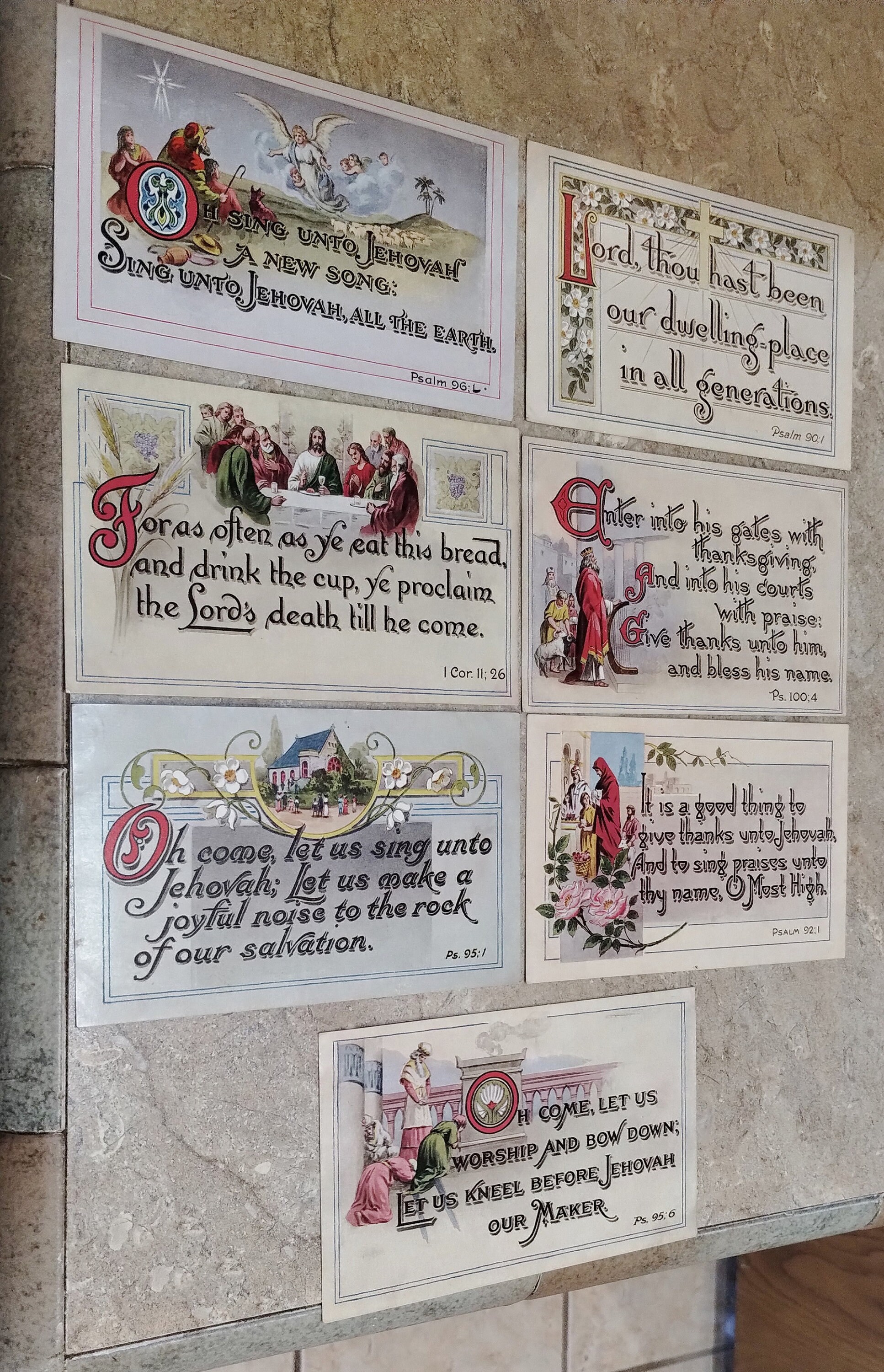 Religilous Antique Postcards With Bible Verses Cards Set of 7 for 35.00 ...