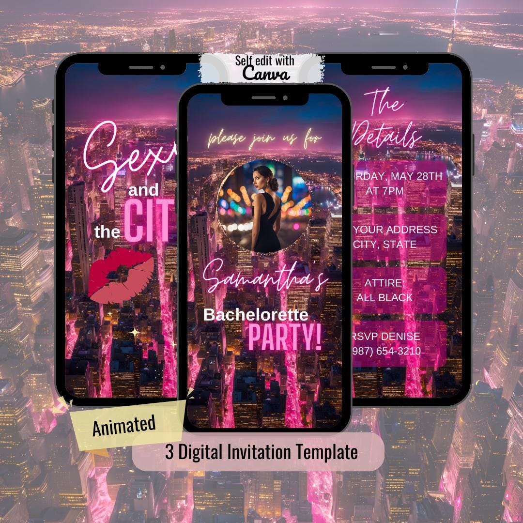 The City Editable Evite Video Template, New York Invitation ...