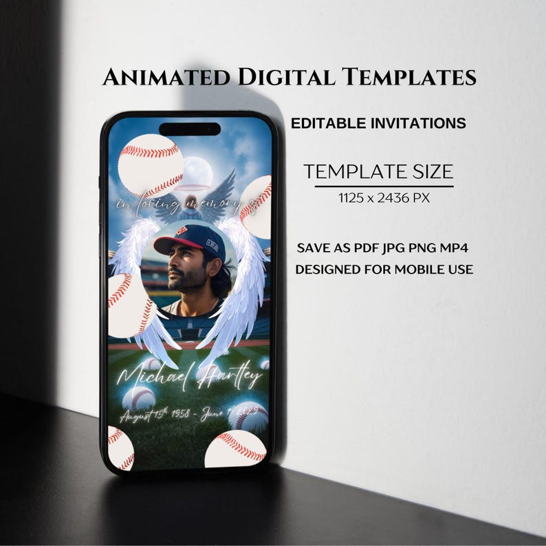 Baseball Memorial Invitation: Celebration of Life Evite (digital ...