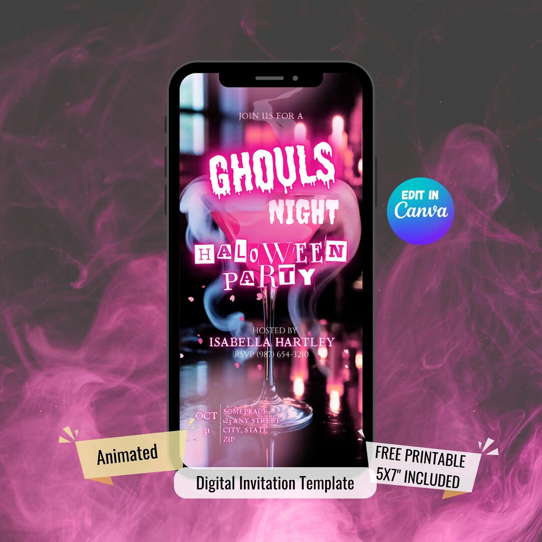 Ghouls Night Halloween Party Invitation: Animated Evite (digital ...