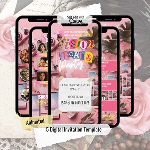 Vision Board Party Invitation Template, Manifestation Gathering, Dream ...